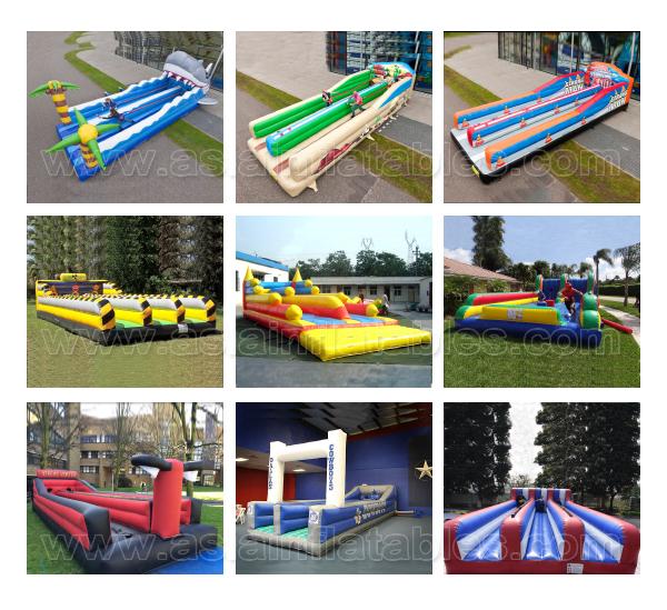 Two Lanes Inflatable Bungee Run , Inflatable Amusement Park For Children