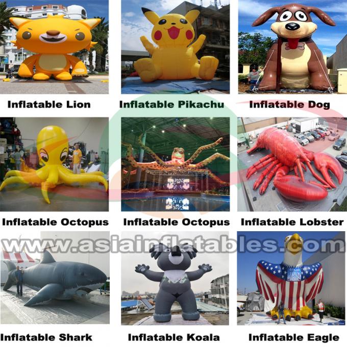 Yellow 6m Oxford Inflatable Pikachu / Blow Up Pokemon Cartoon