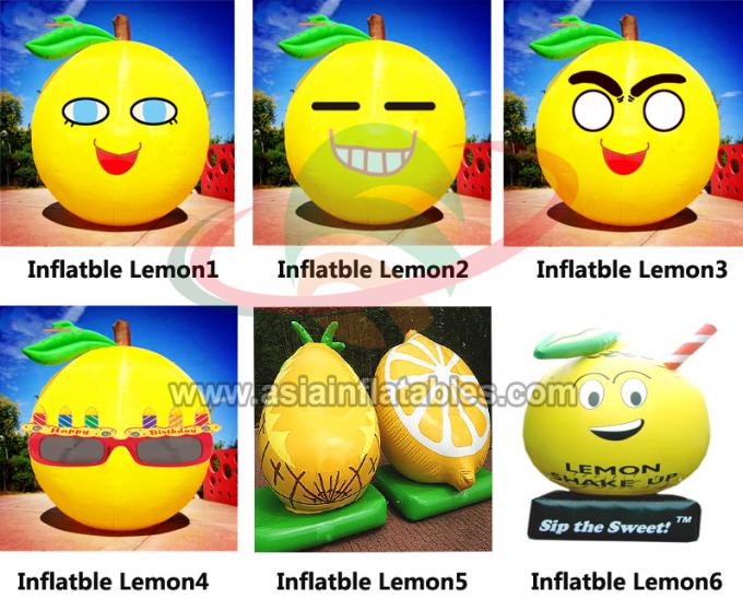 Customized Size Advertising Inflatables Lemon Fruit Model With Logo Printing